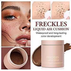 Magic Fake Freckles stamp pen, Liquid Freckle Pen Natural Makeup Stamp, Waterproof Long Lasting Quick Dry Small Spot , Upgrade Design (01#Saddle Brown)