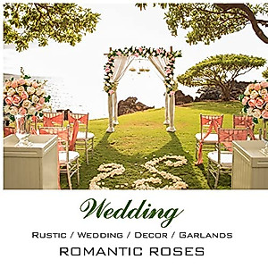 MYT Artificial Fake Rose Flowers Garland Hanging Flowers Vine 2 Pcs for Wedding Arch Flowers、Home Party、 Garden Craft Art Decor(Pink and Champagne)