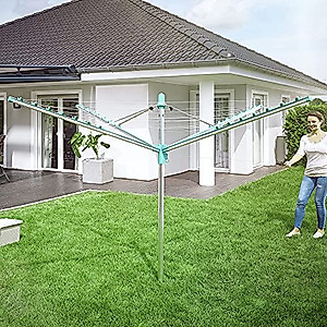 Leifheit Rotary Dryer Linomatic 500 Easy Umbrella Clothesline, Silver