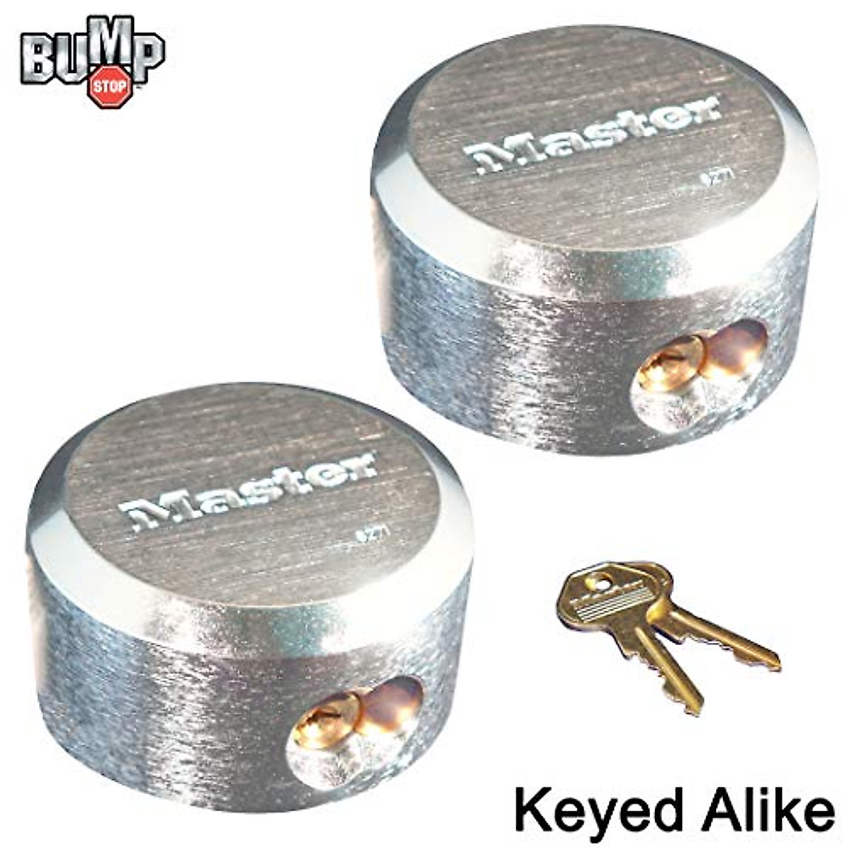 Master Lock Hidden Shackle (2) Keyed Alike Padlocks 6271NKA-2 w/ BumpStop