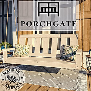 Porchgate Amish Heavy Duty 700 Lb Ardmore Porch Swing W/Ropes (5 Foot, Unfinished)