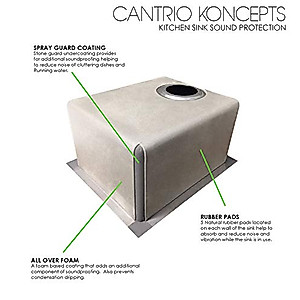 Cantrio KSS-2020 Stainless Steel Undermount Kitchen Sink, 20.5 x 20-Inch