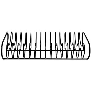 MyGift 14 Slot Modern Matte Black Coated Metal Wire Dish Storage Organizer - Flat Dinner Plates Rack Display for Kitchen Counters and Cabinets