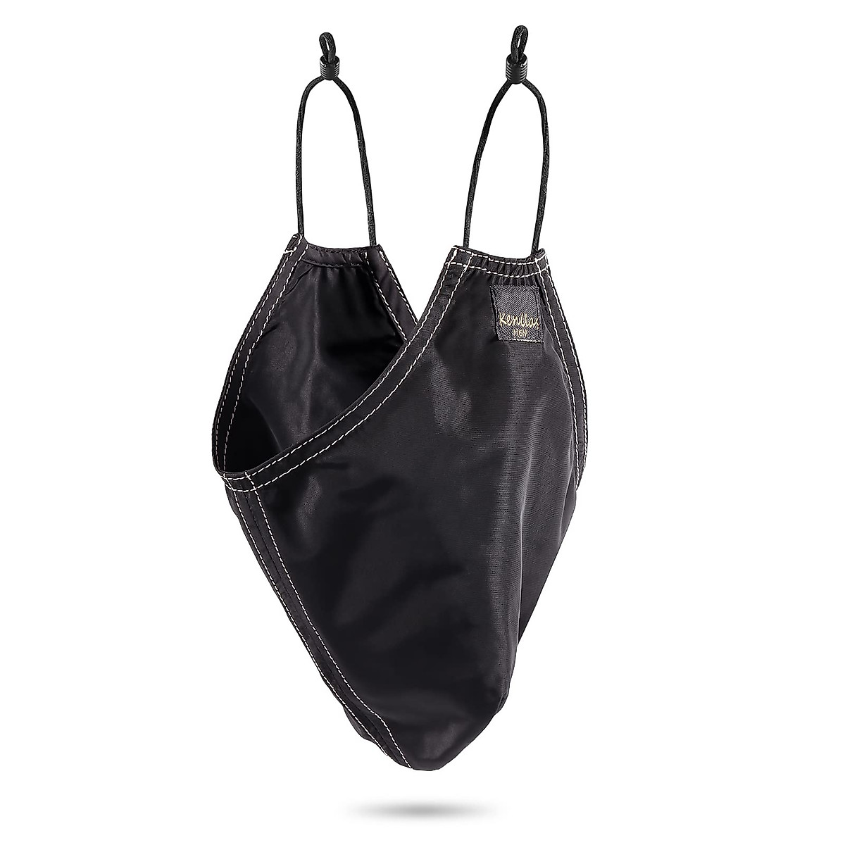 Kenllas Large Adjustable Beard Bandana - Beard Bonnet for Men, Breathable and Lightweight Facial Cover, Black Beard Bib for Nourishing Oil Balm Moisturizing Sleeping (Waterproof)