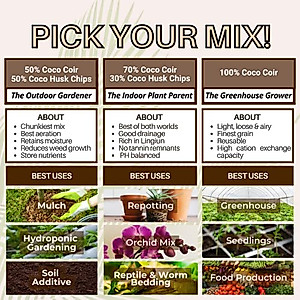 Bee Green Coco Coir Brick, Pure Coco Peat, All Natural Potting Soil for House Plants, Plant Soil Substitute for Peat Moss and Perlite, 1 Kilogram