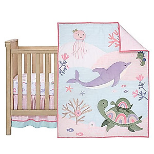 Lambs & Ivy Sea Dreams 3-Piece Dolphin/Turtle Nautical Baby Crib Bedding Set