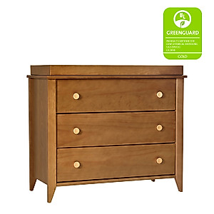 Babyletto Sprout 3-Drawer Changer Dresser with Removable Changing Tray in Chestnut and Natural, Greenguard Gold Certified