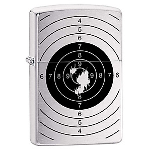 Zippo Lighter: Shooting Target with Holes - Brushed Chrome 80571