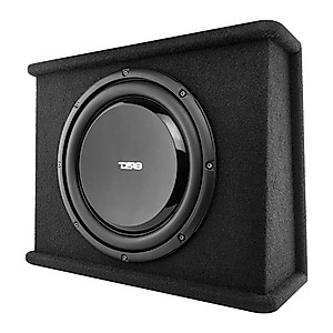 DS18 SB12A 12 Inches Shallow Subwoofer Enclosure with Built in Amplifier – Car Audio All in One Amplifier and Subwoofer Bass Package 700 Watts Power – Great Stealth Car Subwoofer in Box with Amp