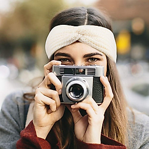 AOPRIE Knit Wide Headband for Winter 5 Pieces Women Ear Warmers Truban Headbands Thick headbands for Women Girls, Black Gray White Pink Brown