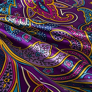 YOUR SMILE Polyester Scarf Women’s Fashion Pattern Large Square Satin Headscarf Headdress 35''x35'' (Style 506)