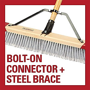 Harper 2224P1 Premium Indoor Smooth-Surface Hardwood 24 in. Push Broom, Brown