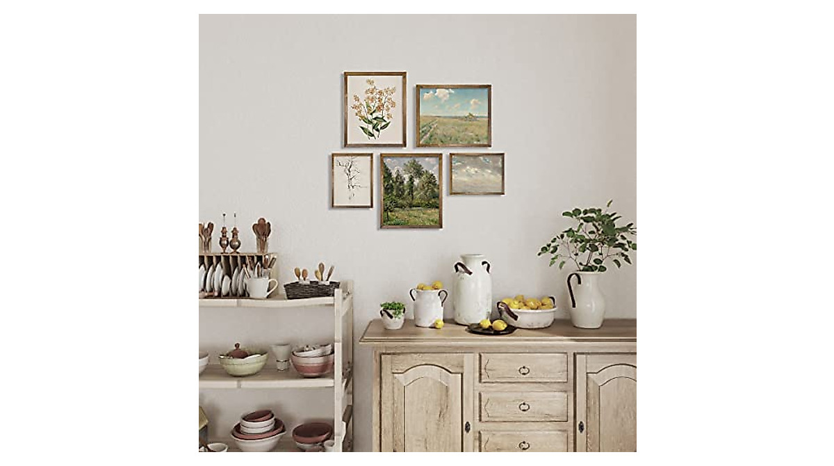 Vintage Botanical Wall Art Prints - Sage Green Farmhouse Decor