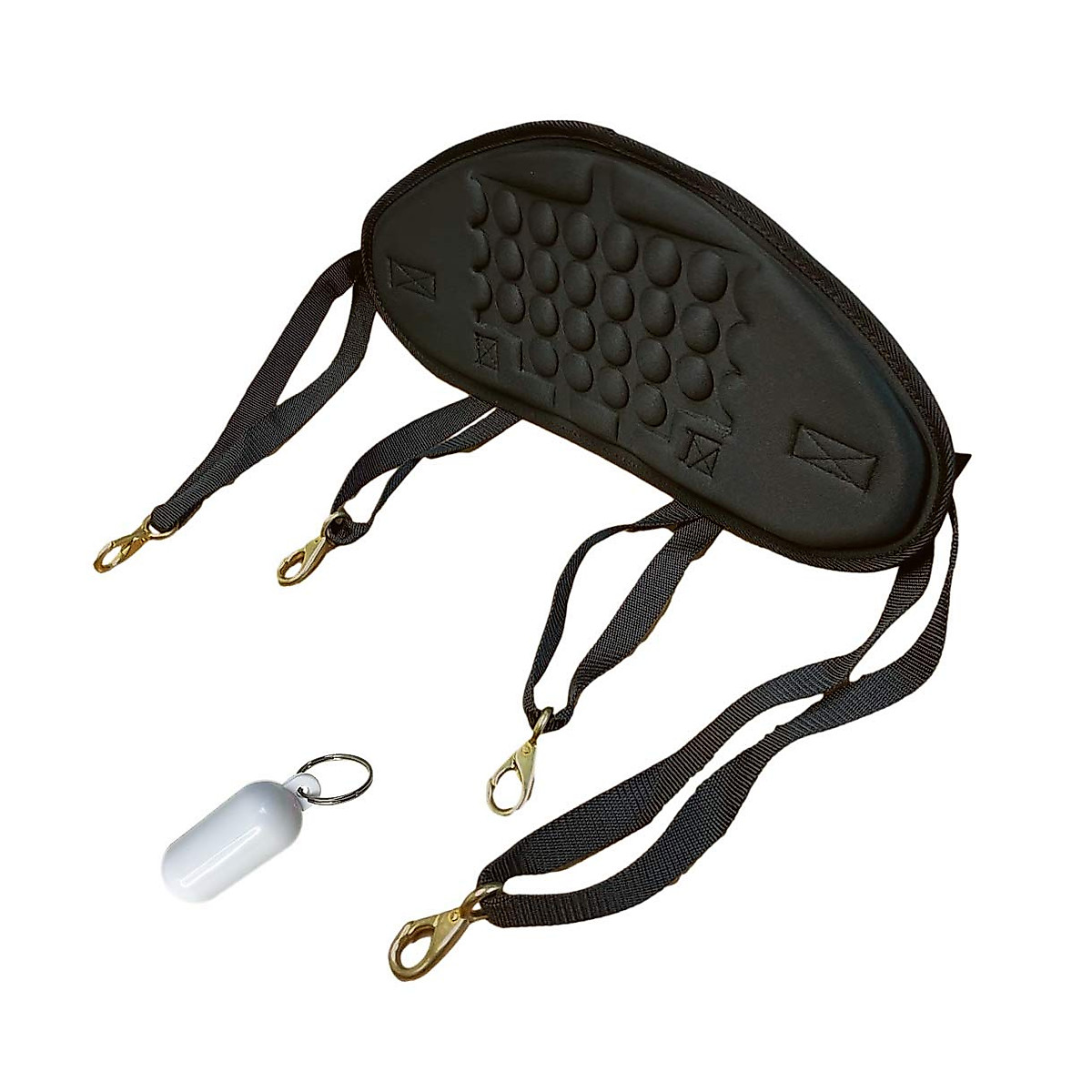 Pactrade Marine Adjustable Straps Black Padded Kayak Back Canoe Backrest Support Comfy Cushion Sit On Top Fishing Brass Clips Canoeing Kayaking Rafting Rest Pad Antiskid (1)