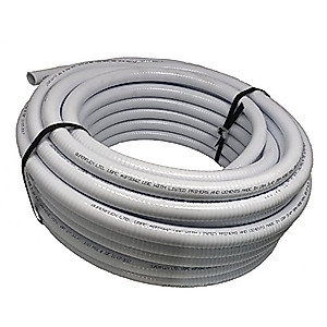 Sealproof 2" Dia Flexible PVC Pipe, Pool and Spa Hose Tubing, Made In USA, Schedule 40 2-Inch, 50 FT, White