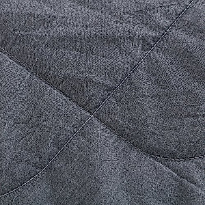 NTCOCO Comforter Set Thin Quilt Summer Lightweight Comforter,100% Washed Cotton,Machine Washable,Soft Comfy Breathable Can Sleep Naked (Grey, Queen)