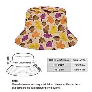 Fishing Hats Acorn Maple Leaves Packable Summer Travel Beach Sun Hat Outdoor Summer Travel Hiking Thanksgiving Or Halloween