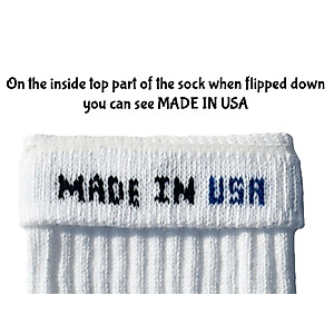 SKATERSOCKS 19" Mid calf White tube socks with Royal Blue stripes style 3