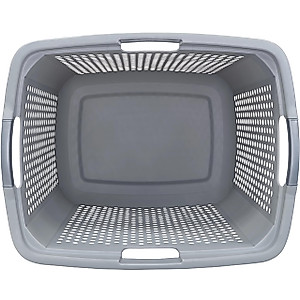 YLMZA Plastic Laundry Basket 2.5 Bushel, Soft Silver Can Laundry Hamper Baskets for Organizing Laundry Basket Laundry Organizer