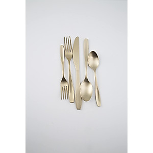 CAMBRIDGE Silversmiths January Champagne Satin 20-Piece Flatware Set, Service for 4