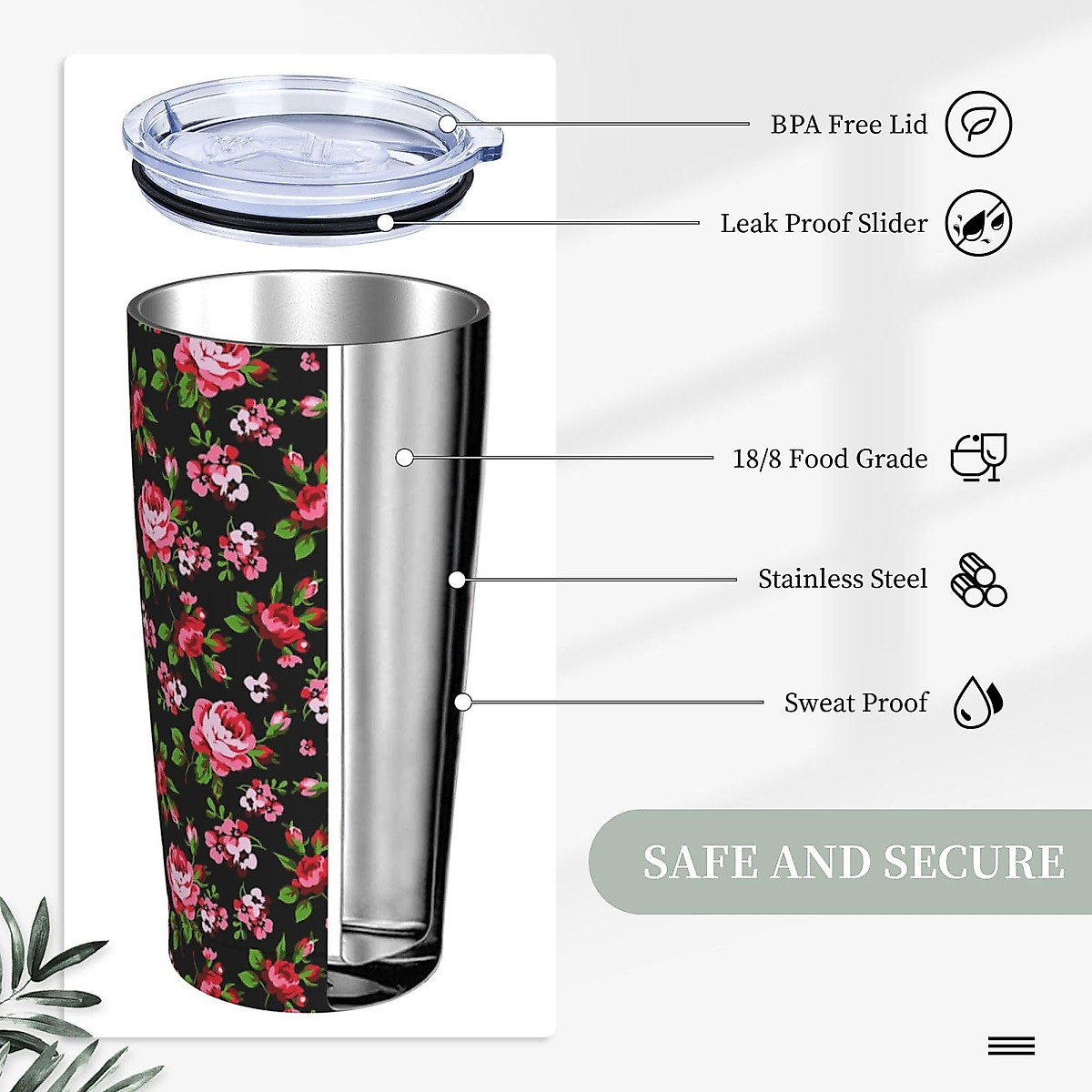 Yaxongx 20oz Tumbler Vibrant Moonflower Double Wall Vacuum Insulated Coffee Mug with Lid and Metal Straw Brush Reusable Stainless Steel Water Bottle Travel Cup Gifts for Car Ice Drinks Hot Beverage