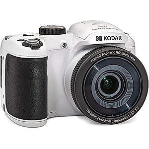 Kodak AZ255-WH PIXPRO Astro Zoom 16MP Digital Camera 25X Optical Zoom White Bundle with Lexar 32GB High-Performance 800x UHS-I SDHC Memory Card Blue Series