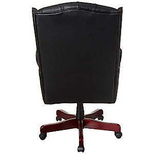 Boss Office Products Wingback Traditional Chair , Leather, in Black