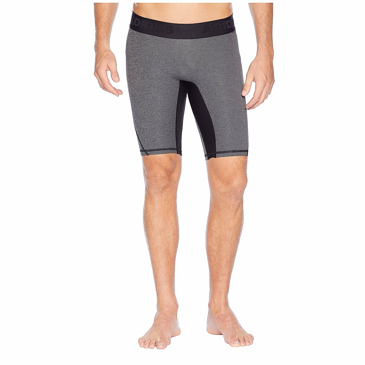 adidas Men's Training Alphaskin Sport Short Tights, Dark Grey Heather/Black, Small