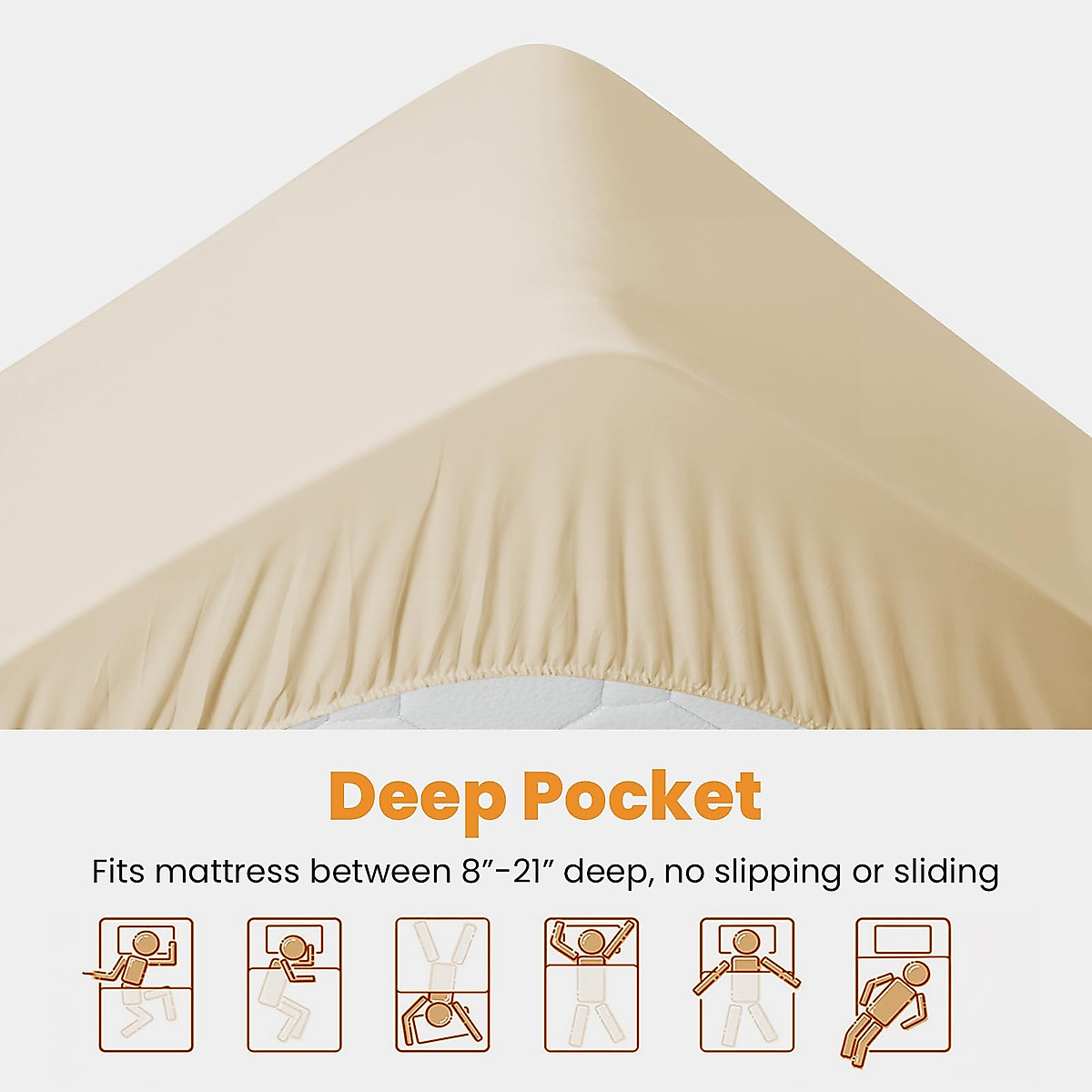 MATBEBY Queen Size Mattress Pad - Cooling Breathable Mattress Topper, Quilted Fitted Mattress Protector, Pillow Top Mattress Cover with 8-21" Deep Pocket, Soft, Machine Washable, Beige, 60x80 Inches