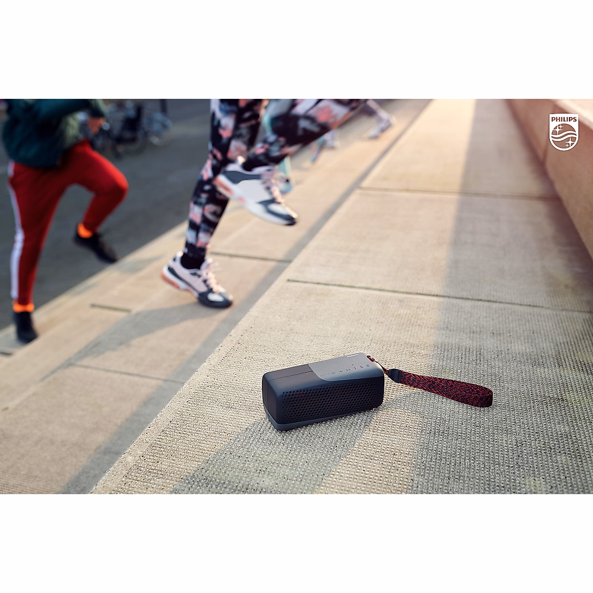 Philips S4807 Outdoors Wireless Bluetooth Speaker with Stereo Pairing and Bluetooth Multipoint Connection, IP67 Waterproof, Gray