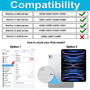 Case for iPad Pro 11 Inch 2022/2021/ 2020/2018: Military-Grade Silicone Cover for iPad 11 Inch 4th/ 3rd/ 2nd/ 1st/ Generation with Stand- Handle- Shoulder Strap- Pencil Holder- Black