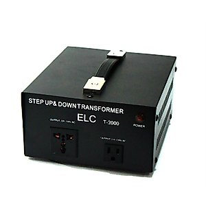 ELC T Series 3000 Watt Voltage Converter Transformer - Step Up/Down - 110v to 220v / 220v to 110v Power Converter - Circuit Breaker Protection, CE Certified [3-Years Warranty]