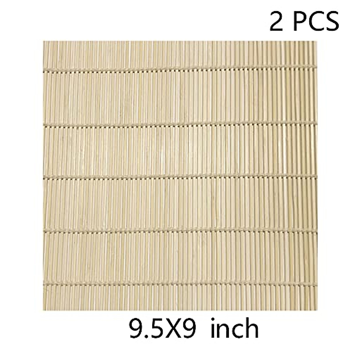 AIKS 2PCS Natural Bamboo Sushi Rolling Mat Sushi Roller Inch for Making Sushi 9x9.5 Inch