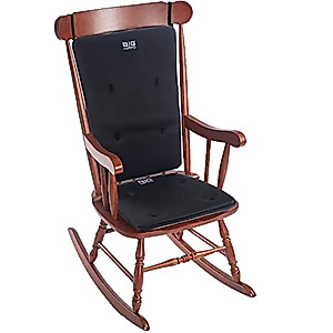 Big Hippo Rocking Chair Cushion Set, Memory Foam Rocking Chair Pad with Ties Soft Thicken Seat Pad and Back Rest Cushion, Black