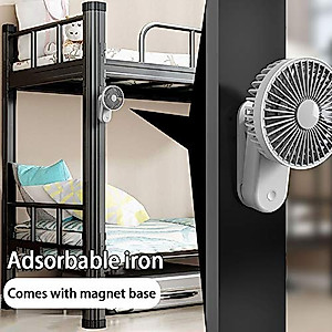 FENGCHUANG USB Powered Clip on Fan,Magnetic Small Desk Fan,Portable Personal Fan with Three Speed Adjustment,Mini Desk Fan Clip Fan for Baby Stroller,Bed,Outdoor