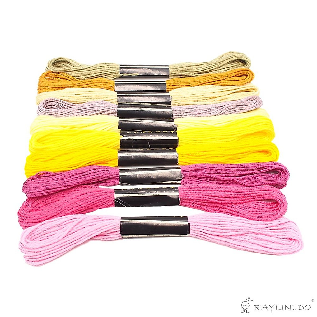 RayLineDo® Embroidery Thread 50 PCS Skeins Stranded Deal Embroidery Threads Embroidery Floss Threads, 50 x Assorted Coloured Skeins (Random Color)