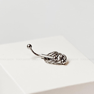 TOOLSSIDE Industrial Piercing Jewelry - Vch Jewelry Vertical Hood 14g Septum Ring Stainless Steel Curved Barbell for Genital Piercing