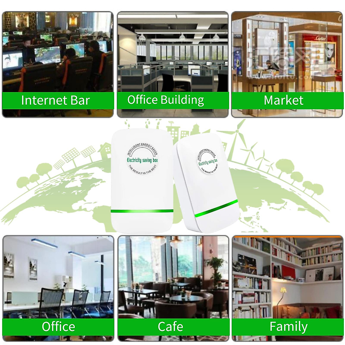 Gbbazu Pro Power Saver, Energy Upgraded Save Electricity Saving Box, Household Intelligent Factor Saver Office Market Device, US Plug 90V-250V 30KW (4 Pack)