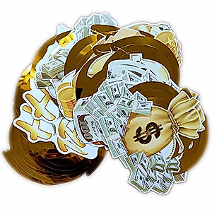 30 Pack(Swrils & Cutouts) Money Birthday Hanging Decorations Dollar Bill Cash Hanging Swirls Investment Themed Decorations for Birthday Casino Wedding Bachelorette Graduations Party Supplies