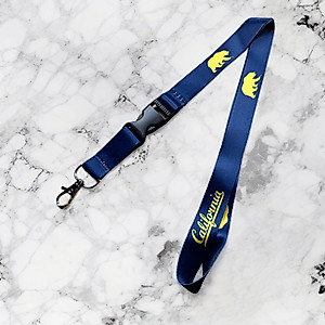 Desert Cactus University of California Berkeley Lanyard Golden Bears Cal UC Car Keys ID Badge Holder Keychain Detachable Breakaway Snap Buckle (Blue California)