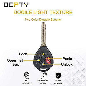 OCPTY 1 X Flip Key Entry Remote Control Key Fob Transmitter Replacement for 2010 2011 2012 2013 for Toyota COROLLA 4 Buttons 315 Mhz
