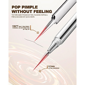 SGNEKOO Professional Facial Milia Removal Tool and Whitehead Extractor,Titanium Alloy Double Ended Needle and Steel Tweezers Kit,Blackhead,Blemish,Zit and Pimple Acne Remover Popper (Titanium Gold)