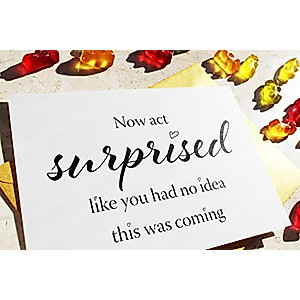 Now Act Surprised Like You Had No Idea Wedding Card, Will You Be My Bridesmaid, Matron of Honor, Maid of Honor, Flower Girl, Bridesmaid Proposal Card with Golden Envelope (Act Surprised (1 card))