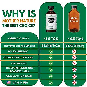 Organic Black Seed Oil Liquid 16 oz - Cold Pressed, Unrefined, Vegan Nigella Sativa Oil with High TQ & Omega 3 6 9 for Hair Growth, Skin Care, Joints Health, Boost Immune Defense & Overall Wellness