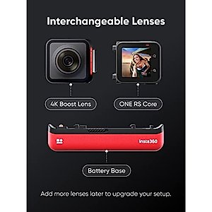 Insta360 ONE RS 4K Edition – Waterproof 4K 60fps Action Camera with FlowSate Stabilization, 48MP Photo, Active HDR, AI Editing