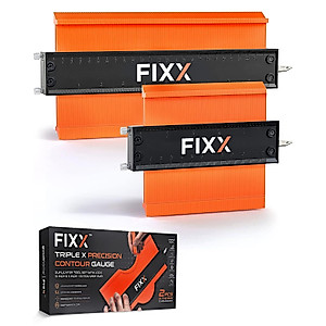 Super Gauge Shape and Outline Tool XL - Contour Gauge Profile Tool with Lock 10" and 5" - Corner Measuring Tools for Woodworking - Christmas Gifts for Men Husband Dad Him, Stocking Stuffers - FIXX