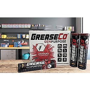 General Purpose Lithium Grease Tube | Grease Cartridge for Grease Gun | Tractor | Automotive | Ball Joint | Mower | High Temp | Door Tracks | Amber | Case of Grease 10 Tubes | NLGI 2 | GenPurpose