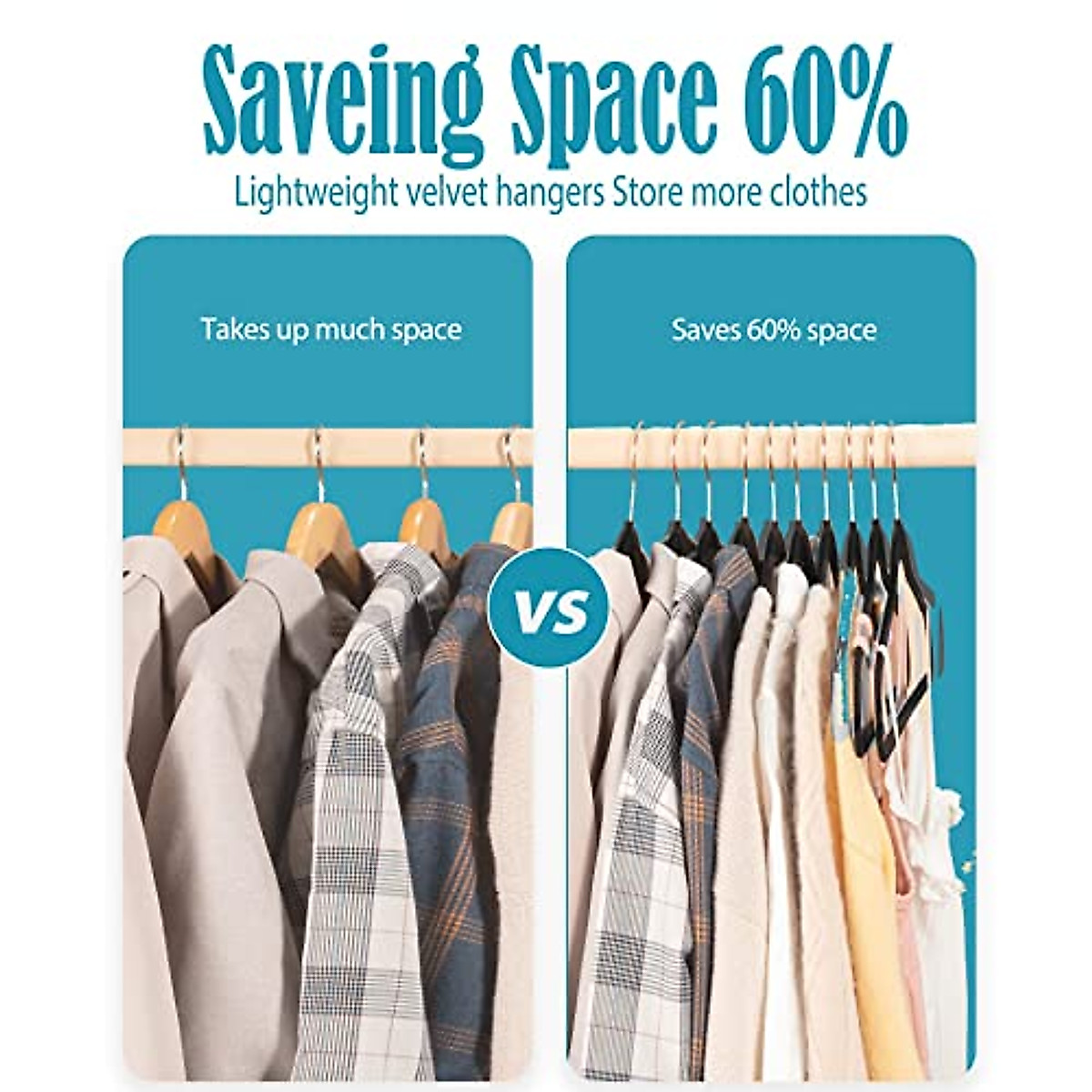 Smartor Velvet Hangers 50 Pack, Black Felt Hangers Non Slip with Rose Gold Hook, Premium Felt Hangers for Adult, Heavy Duty Velvet Hanger for Coat, Suit, Short, Skirt, Dress (Black)