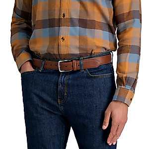 Columbia Men's Trinity Logo Belt-Casual Dress with Single Prong Buckle for Jeans Khakis