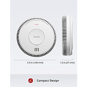X-Sense Hardwired Smoke Detector, Hardwired Interconnected Smoke Alarm with Battery Backup, Interconnects Up to 18 AC-Powered Alarms, XP04-S, 1-Pack